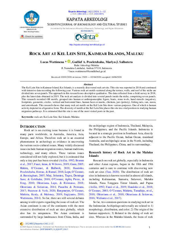 (PDF) ROCK ART AT KEL LEIN SITE, KAIMEAR ISLANDS, MALUKU