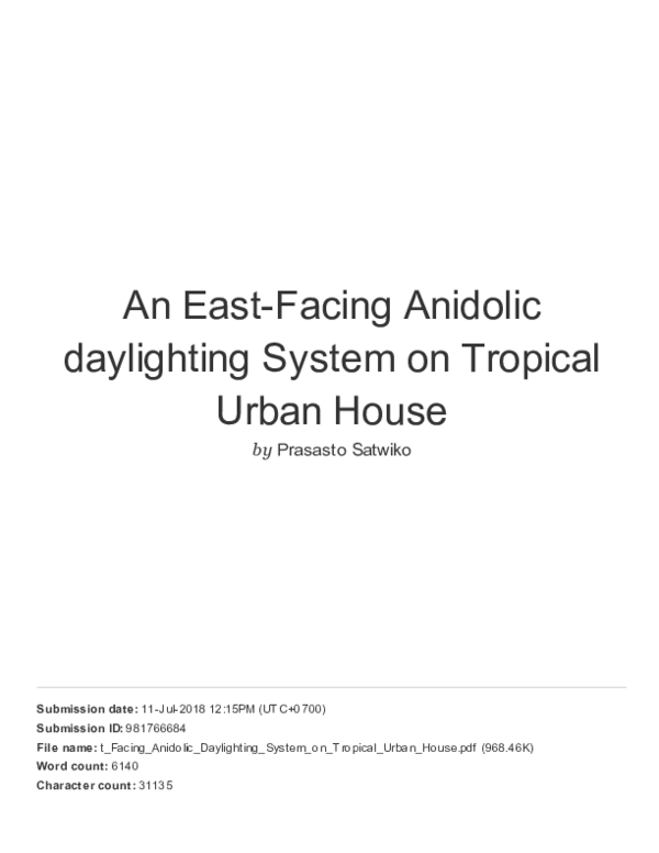 (PDF) An east-facing anidolic daylighting system on a tropical urban house