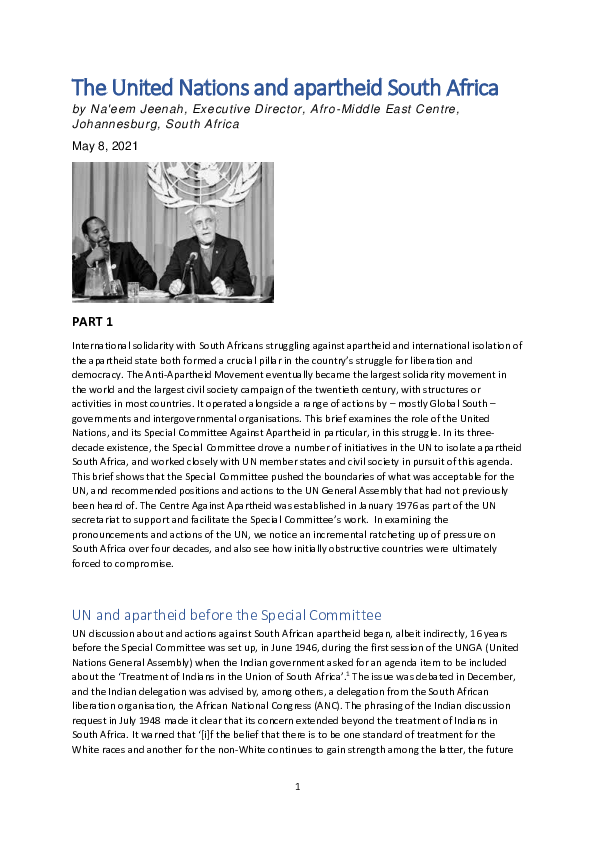 (PDF) The United Nations and apartheid South Africa