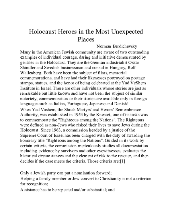 (DOC) Holocaust Heroes in the Most Unexpected Places