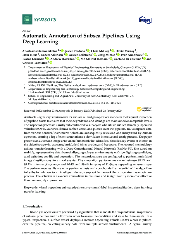 (PDF) Automatic Annotation of Subsea Pipelines using Deep Learning