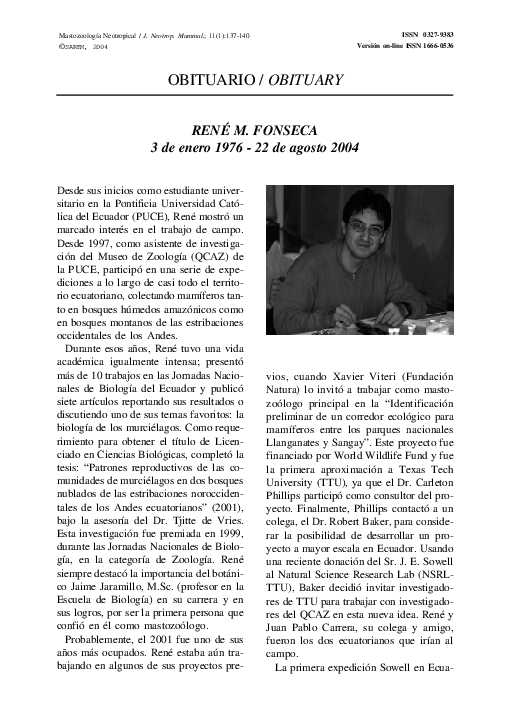 (PDF) René M. Fonseca: 3 de enero 1976-22 de agosto 2004