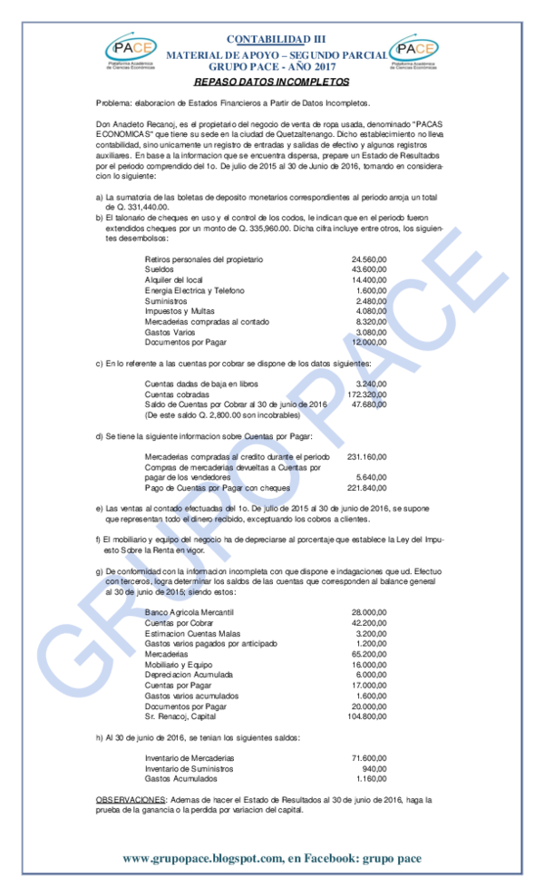 (PDF) Contabilidad III, material de apoyo 2do. Parcial