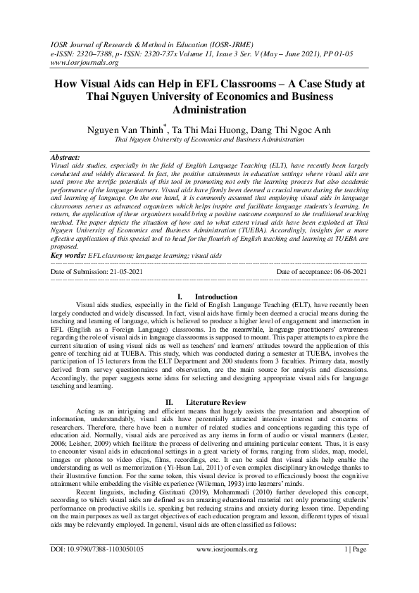 (PDF) How Visual Aids can Help in EFL Classrooms -A Case Study at Thai ...