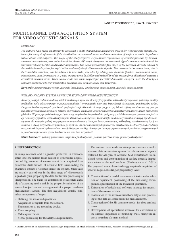 (PDF) Multichannel Data Acquisition System for Vibroacoustic Signals