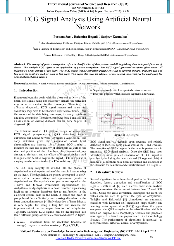 Pdf Ecg Signal Analysis Using Artificial Neural Network