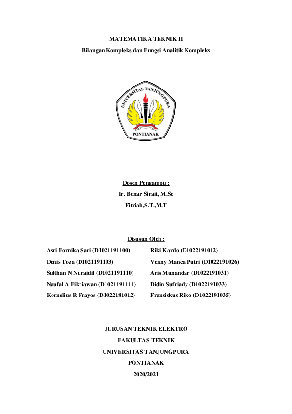 (PDF) MATEMATIKA TEKNIK II(TKE-200)_KELOMPOK 1