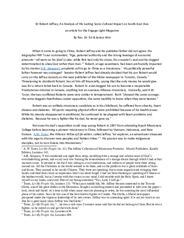 (DOC) Dr Robert Jaffray; An Analysis of His Lasting Socio-Cultural ...