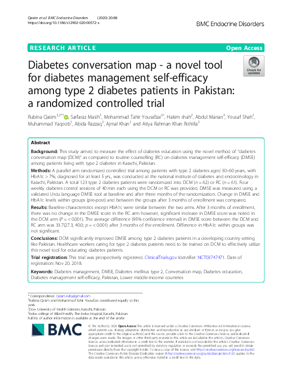 (PDF) Diabetes conversation map - a novel tool for diabetes management ...