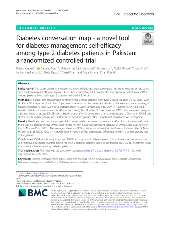 (PDF) Diabetes conversation map - a novel tool for diabetes management ...