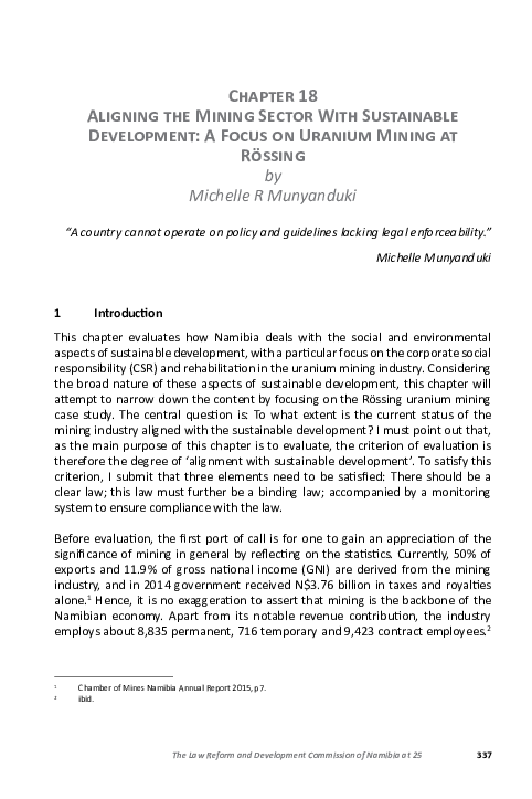(PDF) Aligning the Mining Sector With Sustainable Development: A Focus ...