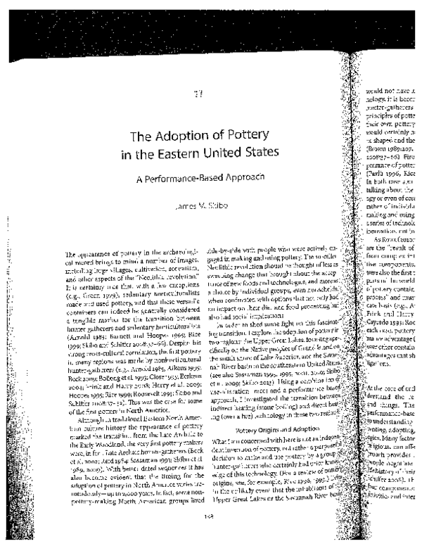 (PDF) The Adoption of Pottery in the Eastern United States
