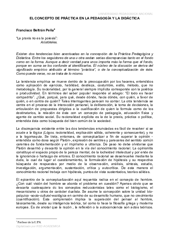 (PDF) El Concepto De Práctica en La Pedagogía y La Didáctica ...