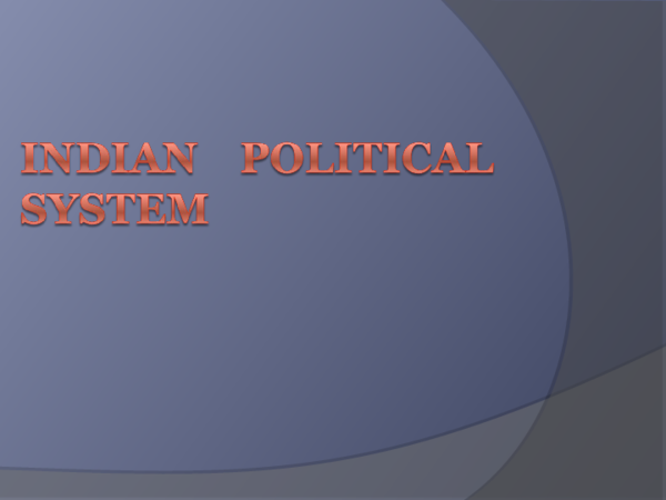 (PPT) Indian Political System