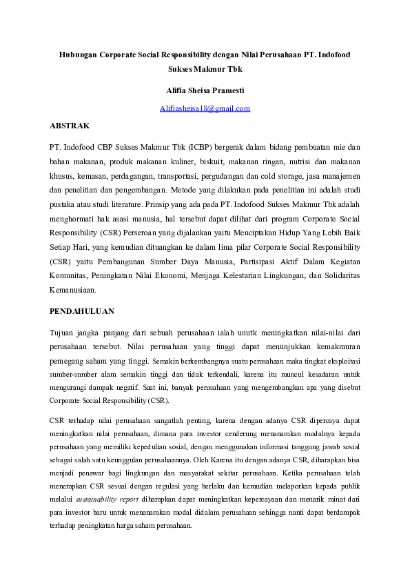 (DOC) Hubungan Corporate Social Responsibility dengan Nilai Perusahaan ...