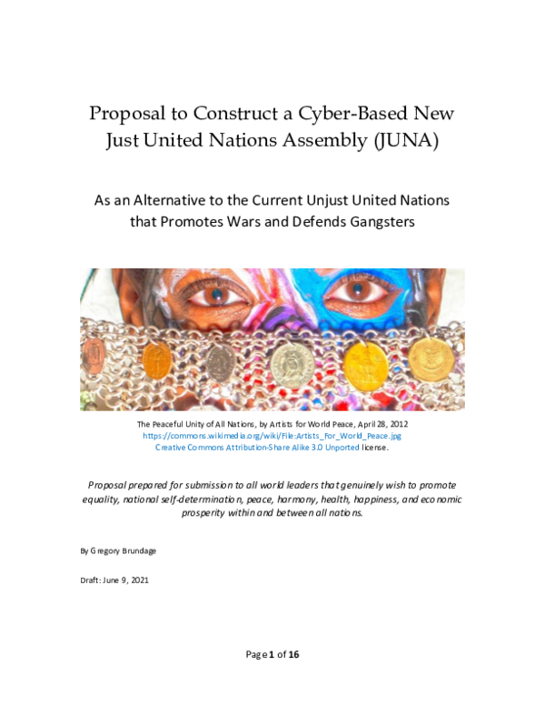 (PDF) Proposal to Construct a Cyber-Based New Just United Nations Assembly (JUNA