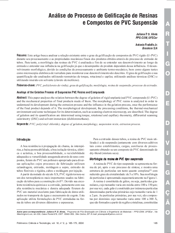 (PDF) Analisys of the gelation process of suspension PVC resins and ...