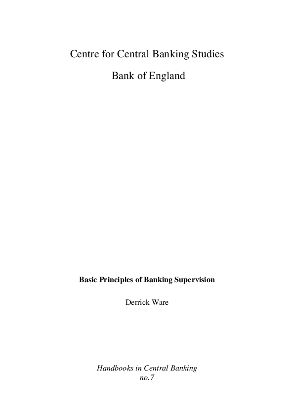 (PDF) Basic Principles of Banking Supervision