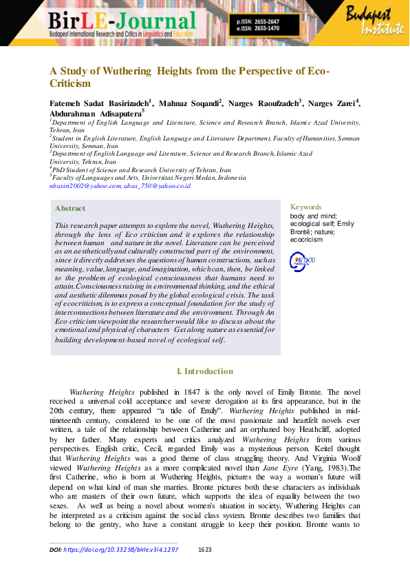 (PDF) A Study of Wuthering Heights from the Perspective of Eco-Criticism