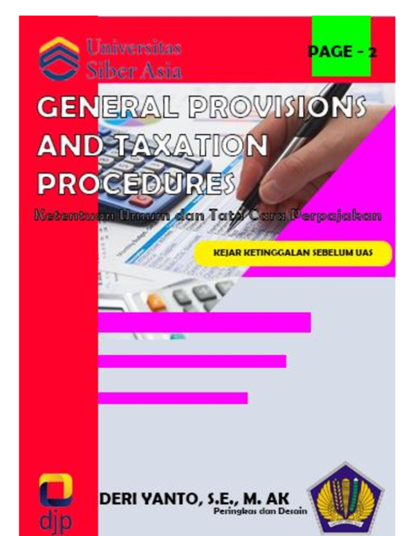 Pdf General Provisions And Taxation Procedure Ketentuan Umum Dan