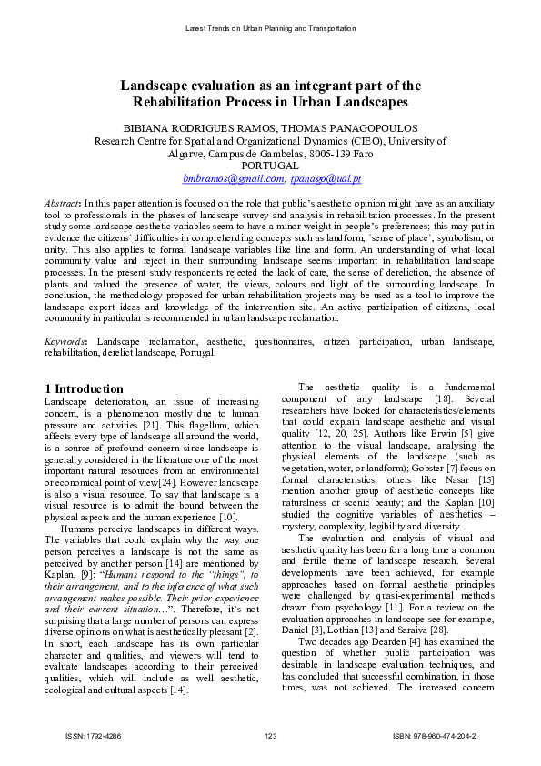 (PDF) Landscape evaluation as an integrant part of the Rehabilitation ...