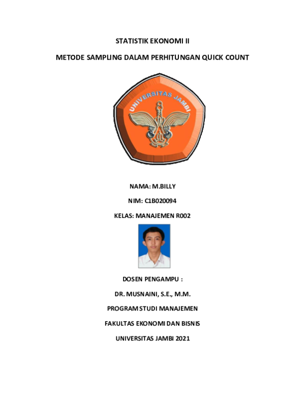(PDF) Metode sampling dalam perhitungan Quick count