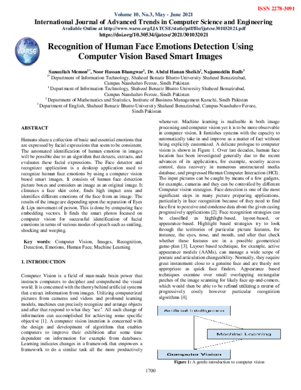 Pdf Recognition Of Human Face Emotions Detection Using Computer