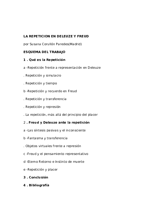 LA REPETICION EN DELEUZE Y FREUD