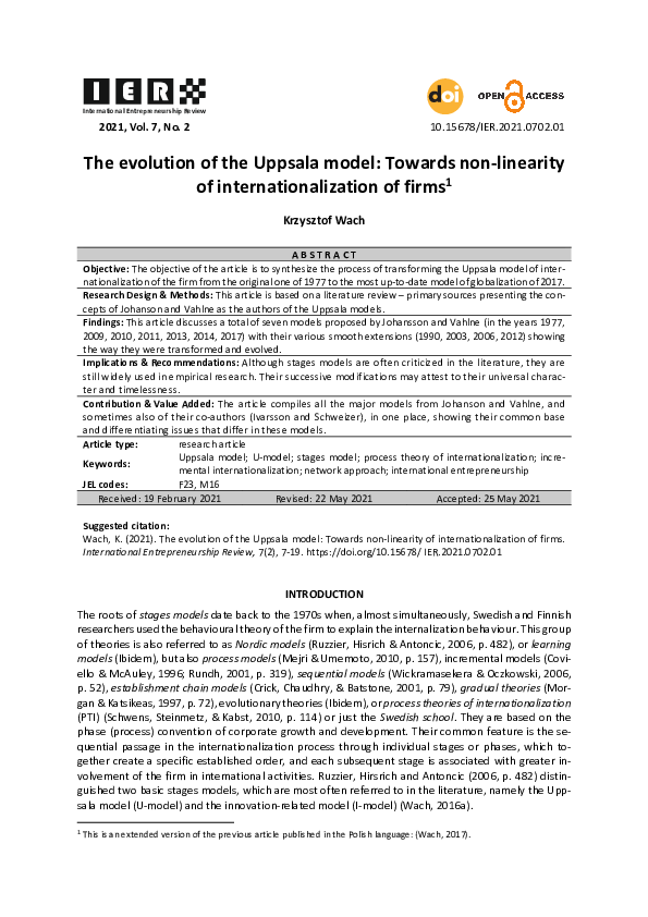 (PDF) The evolution of the Uppsala model: Towards non-linearity of ...