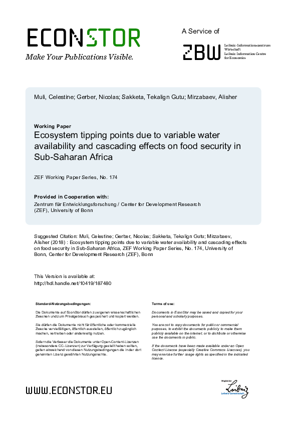 (PDF) Ecosystem Tipping Points Due to Variable Water Availability and ...