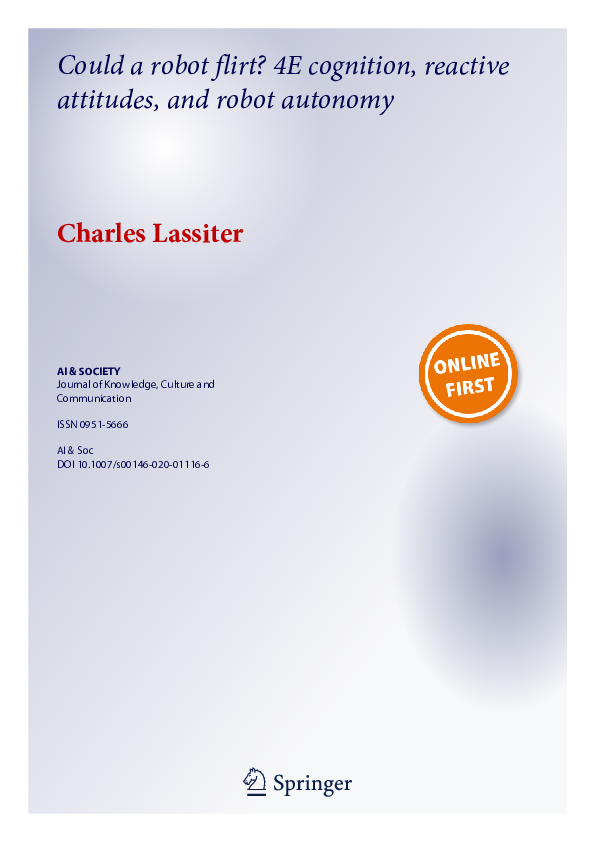 Pdf Could A Robot Flirt 4e Cognition Reactive Attitudes And Robot Autonomy 4171