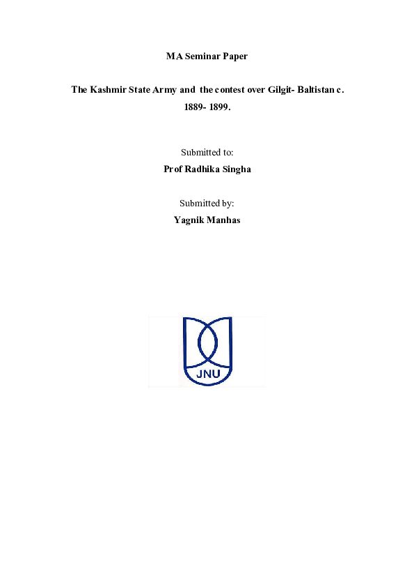 (PDF) The Kashmir State Army (now JAK Rifles) and the contest over ...