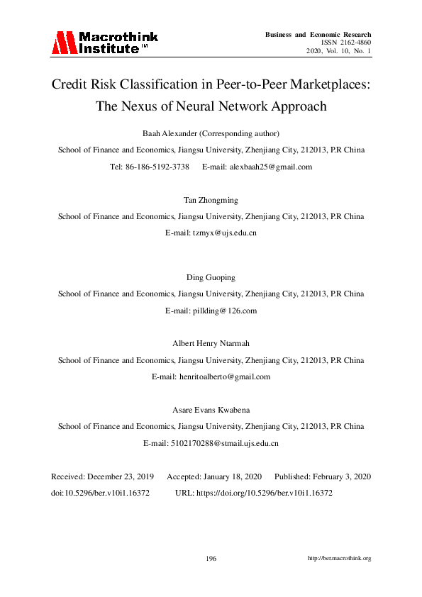 (PDF) Credit Risk Classification in Peer-to-Peer Marketplaces: The ...
