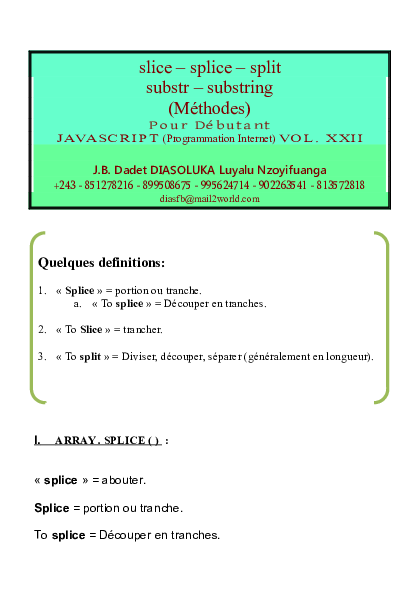 (DOC) Splice slice split Javascript