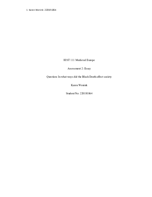 (PDF) Essay Medieval History