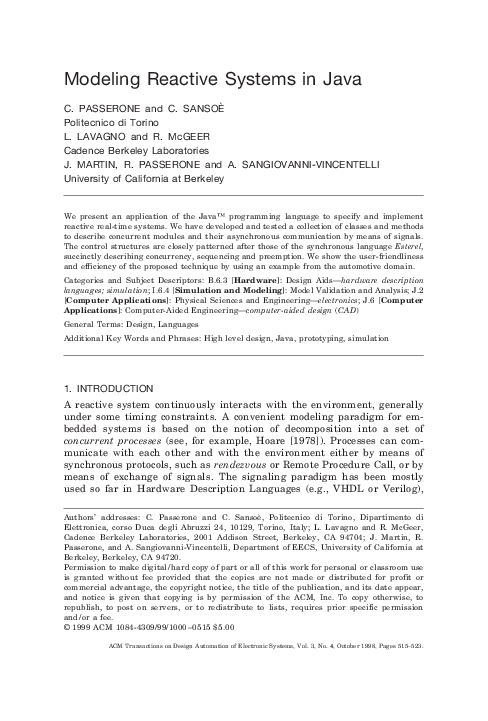 (PDF) Modeling reactive systems in Java