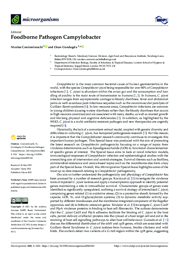 (PDF) Foodborne Pathogen Campylobacter