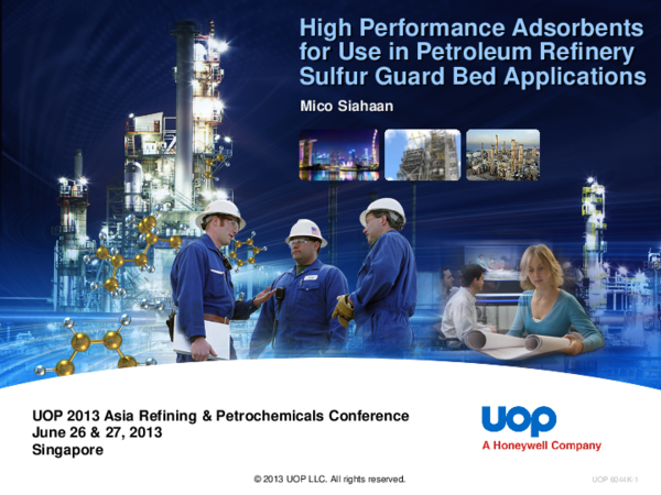 (PDF) High Performance Adsorbents for Use in Petroleum Refinery Sulfur ...