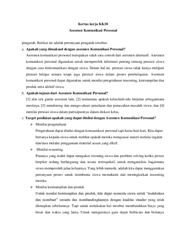 (PDF) Kertas kerja KK10 Asesmen Komunikasi Personal pengarah