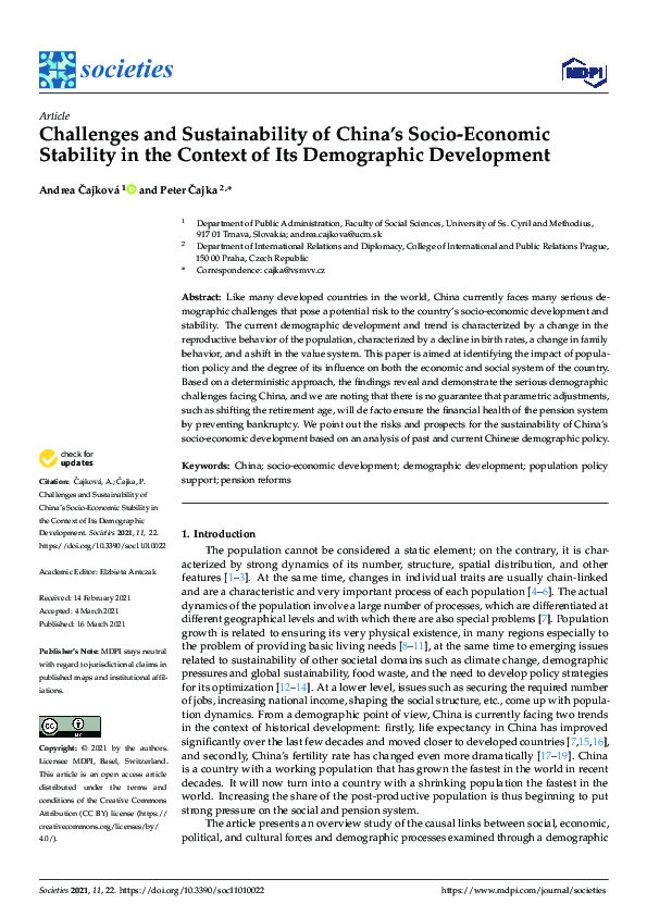 (PDF) Challenges and Sustainability of China's Socio-Economic Stability ...