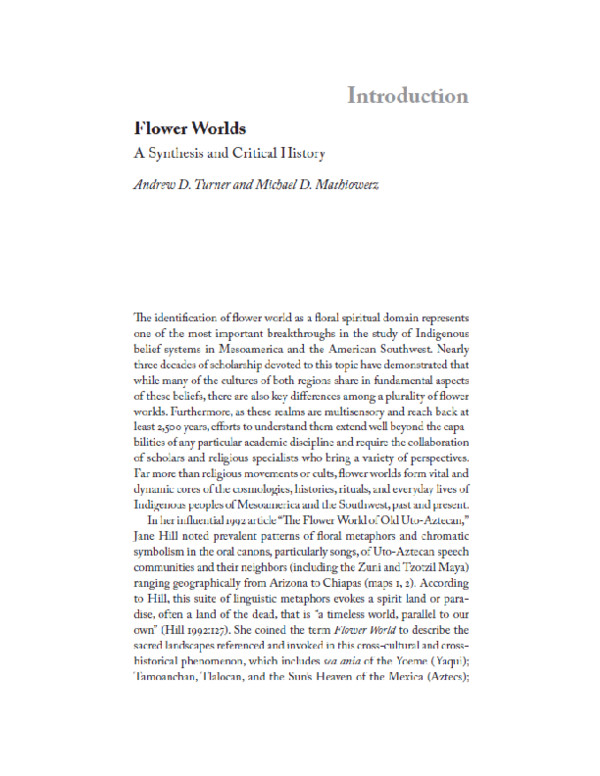 (PDF) (2021) Flower Worlds: A Synthesis and Critical History (Authors ...