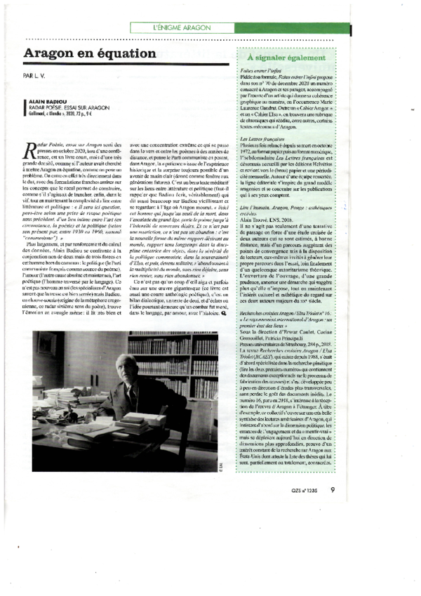 (PDF) Quinzaines Dossier Louis Aragon par Luc Vigier