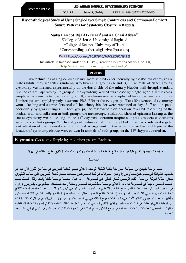 (PDF) Histopathological Study of Using Single-layer Simple Continuous ...
