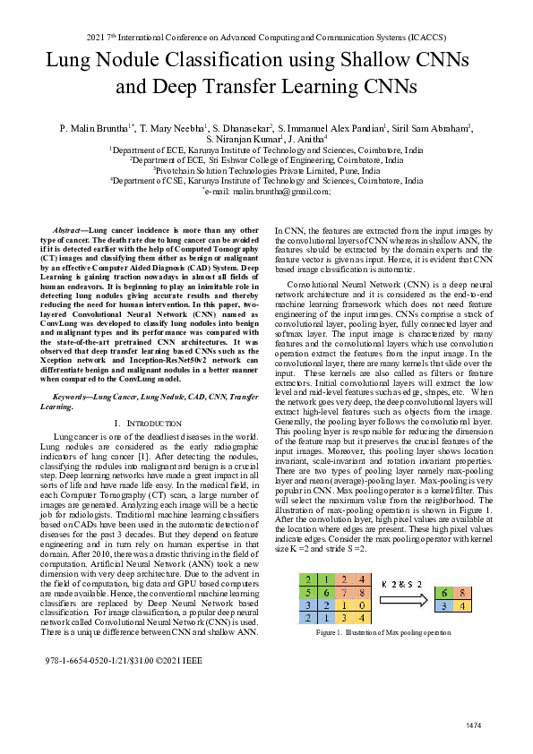 Pdf Lung Nodule Classification Using Shallow Cnns And Deep Transfer