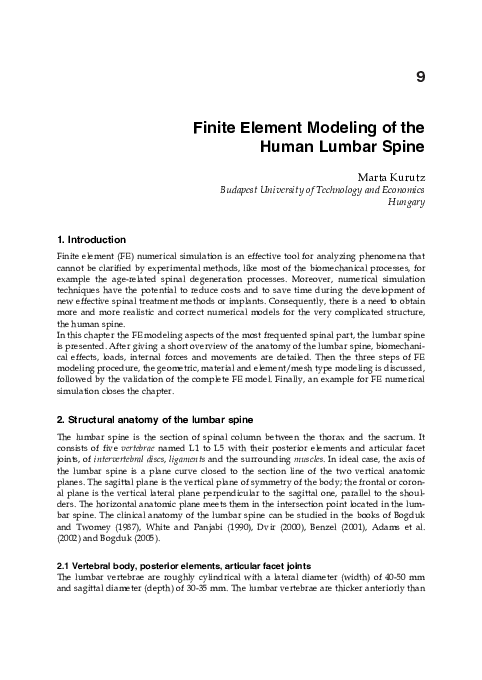 (PDF) Finite Element Modelling of Human Lumbar Spine