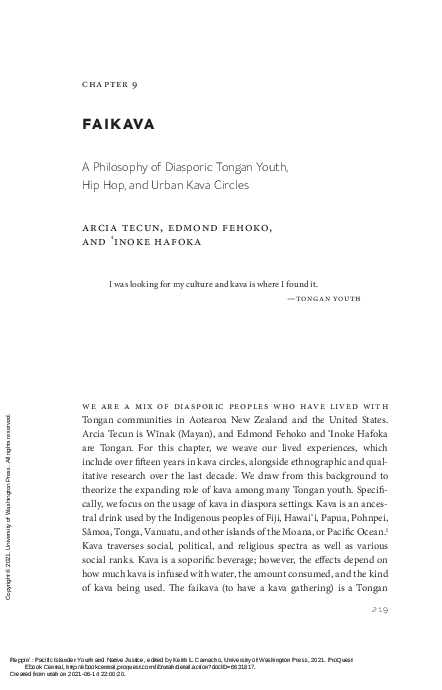 (PDF) Faikava: A Philosophy of Diasporic Tongan Youth, Hip Hop, and ...