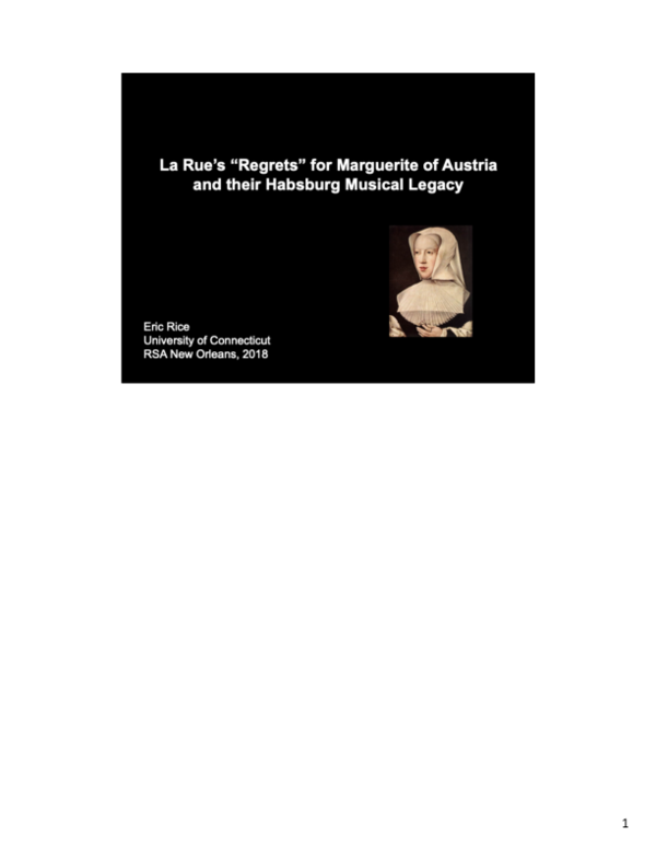 (PDF) La Rue’s ‘Regrets’ for Marguerite of Austria and their Habsburg ...