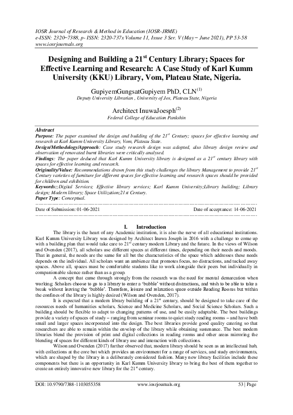 (PDF) Designing and Building a 21 st Century Library; Spaces for ...