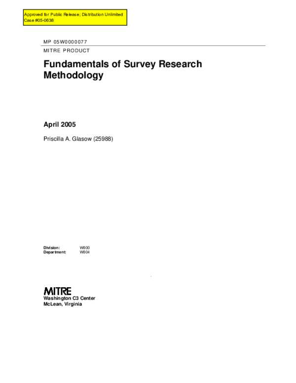 (PDF) Survey methodology