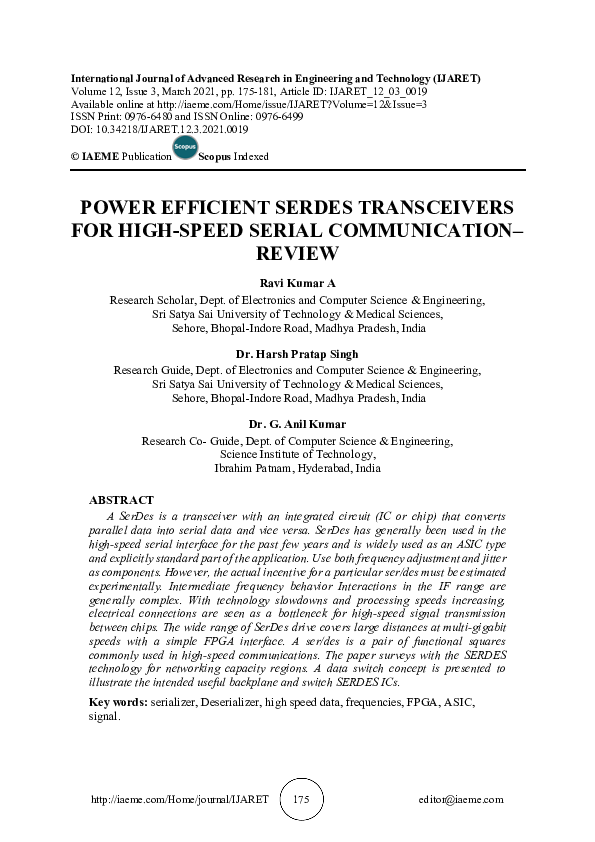 (PDF) POWER EFFICIENT SERDES TRANSCEIVERS FOR HIGH-SPEED SERIAL ...